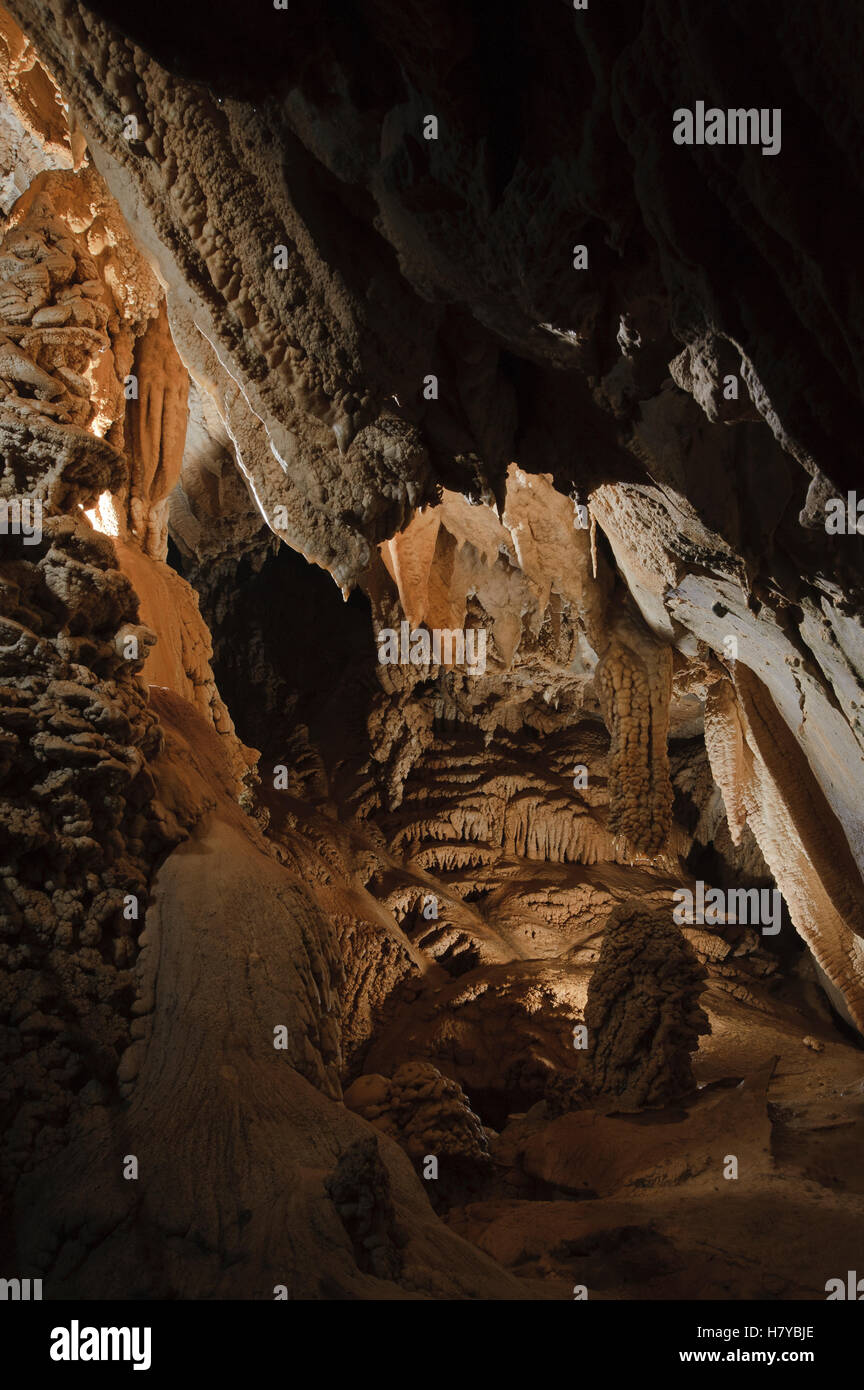 Limestone formations within Lang Cave, Gunung Mulu National Park ...