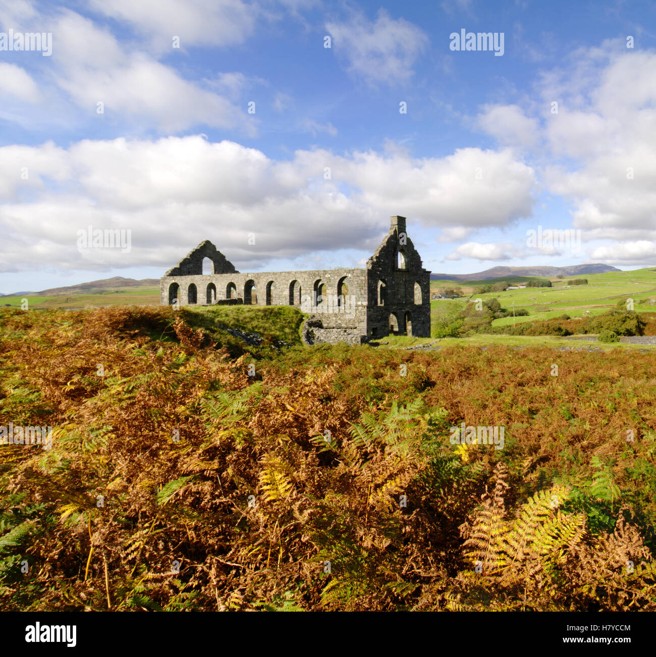 Ynys Pandy, Slate Mill Ruin, North West Wales Stock Photo - Alamy