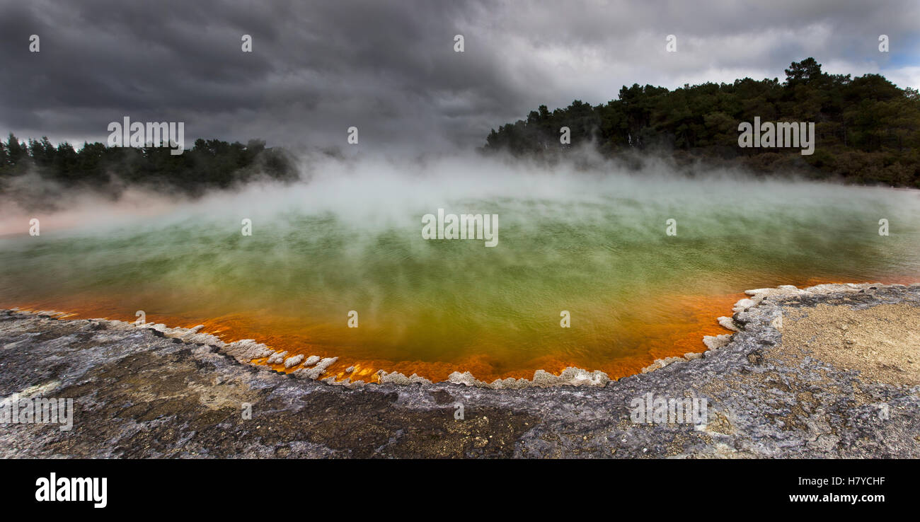 Champagne Pool as burst of sunshine lights up foreshore during day with ...