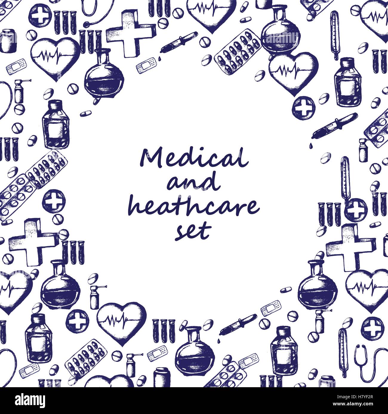 Vector medicine doodle frame Stock Vector Image & Art - Alamy
