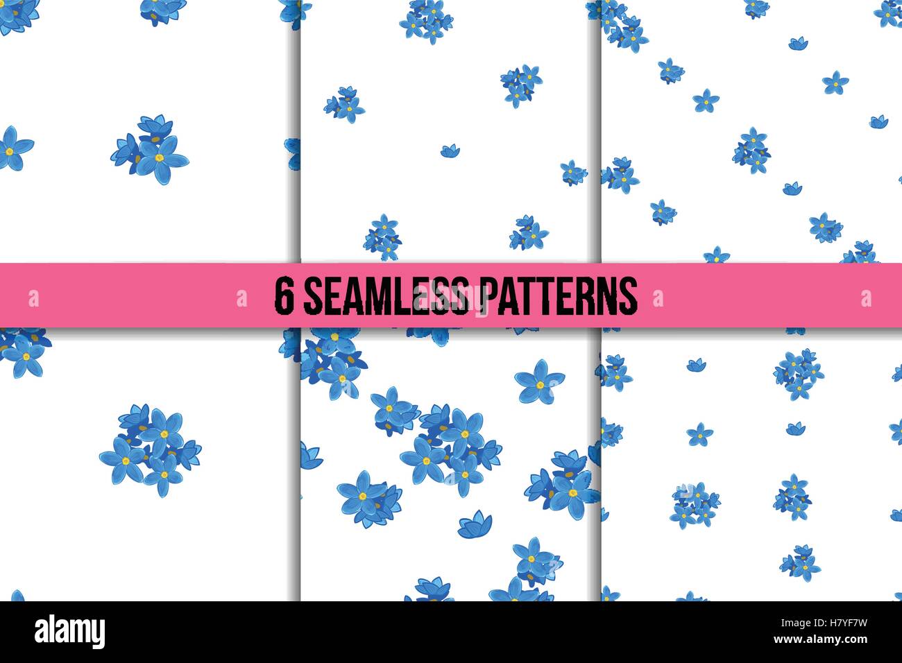 Seamless forget-me-not pattern set Stock Vector Image & Art - Alamy