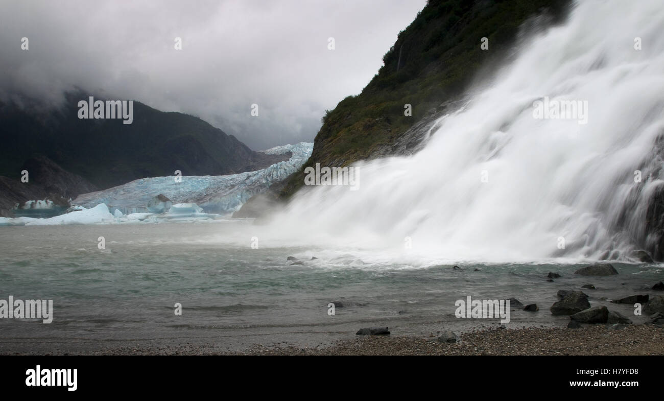 Nugget Falls and Mendenhall Glacier, Juneau, Alaska Stock Photo - Alamy
