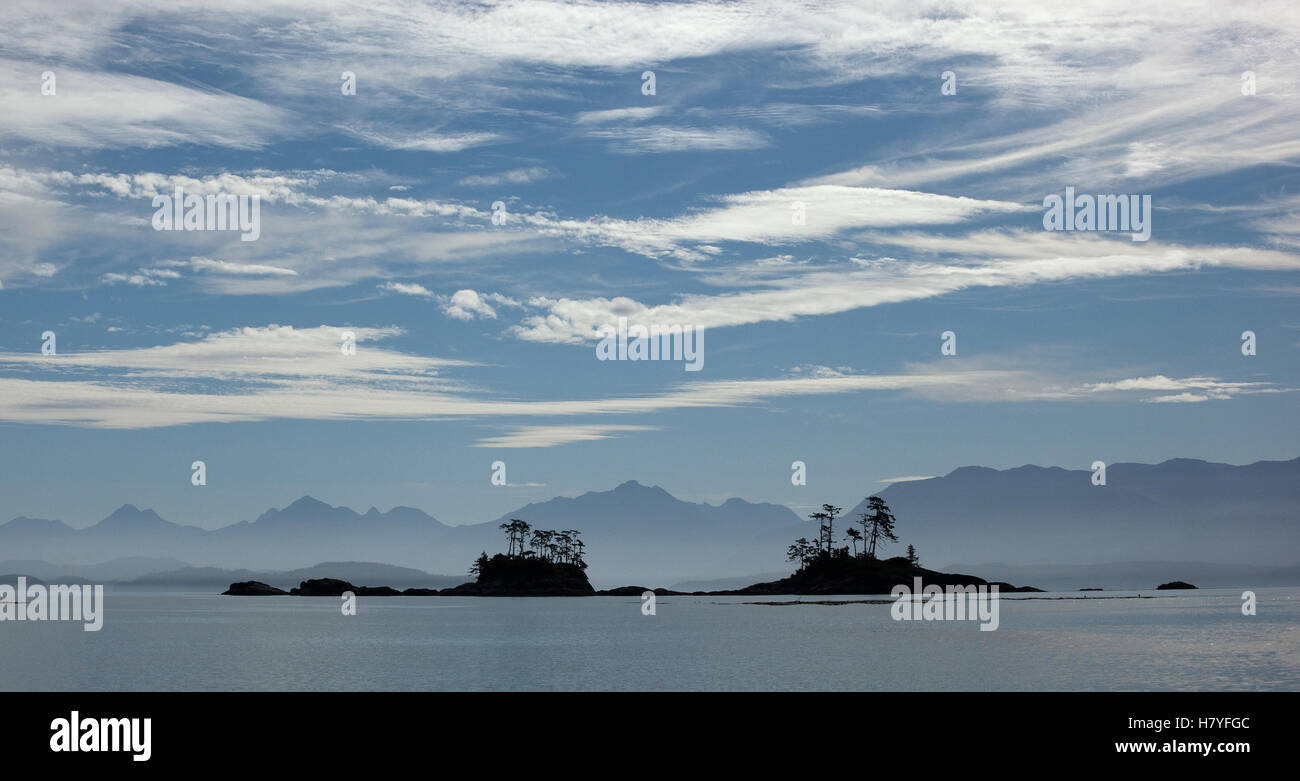 Franklin Range overlooking island group along Johnstone Strait, British ...