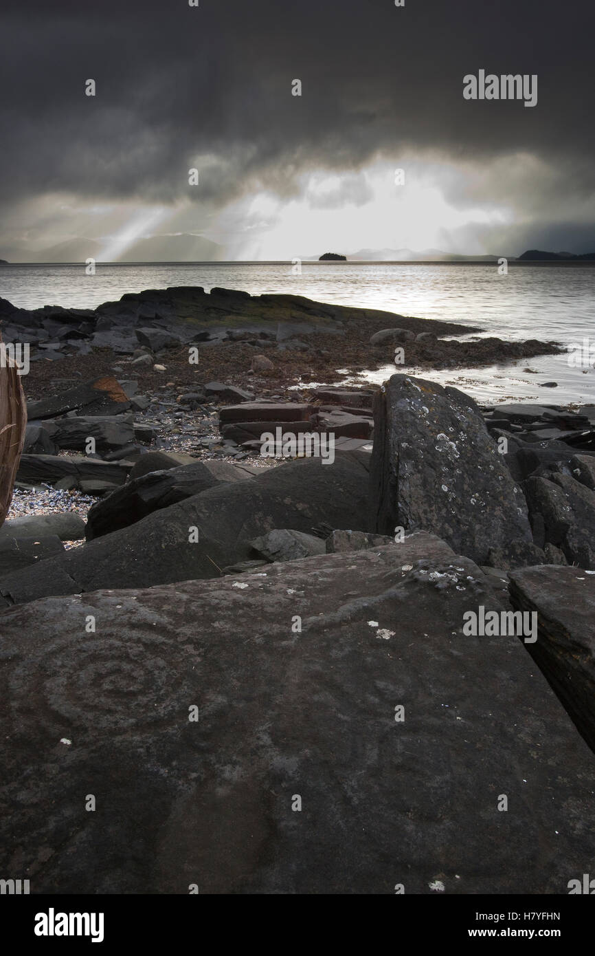Petroglyphs in Petroglyph Beach State Historic Park, Alaska Stock Photo ...