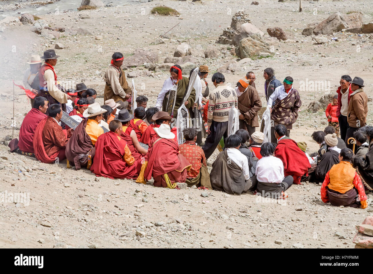 Festival in Darchen village, Tibet, China Stock Photo - Alamy