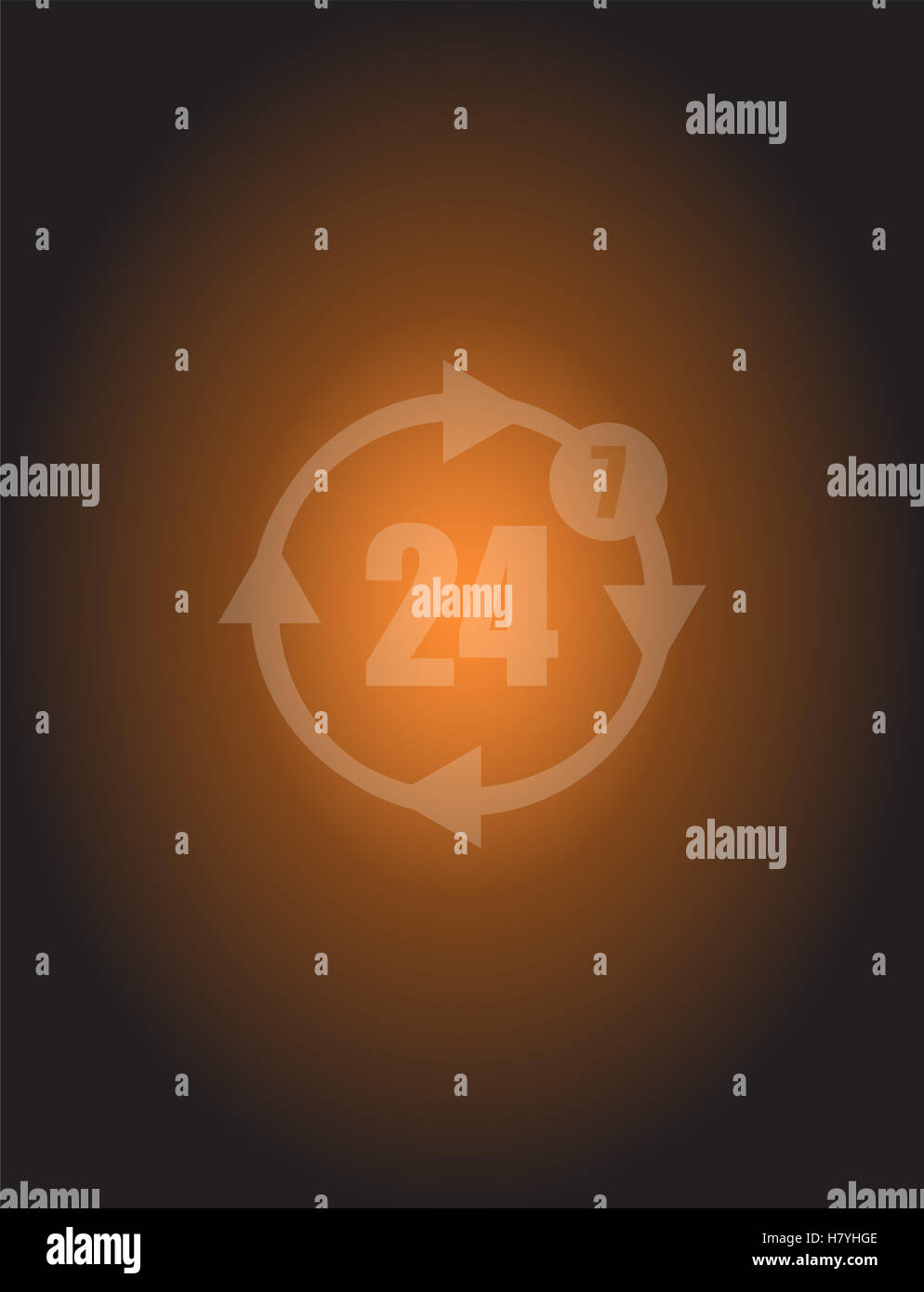 24 7 icon. open 24 hours a day and 7 days a week icons Stock Photo - Alamy
