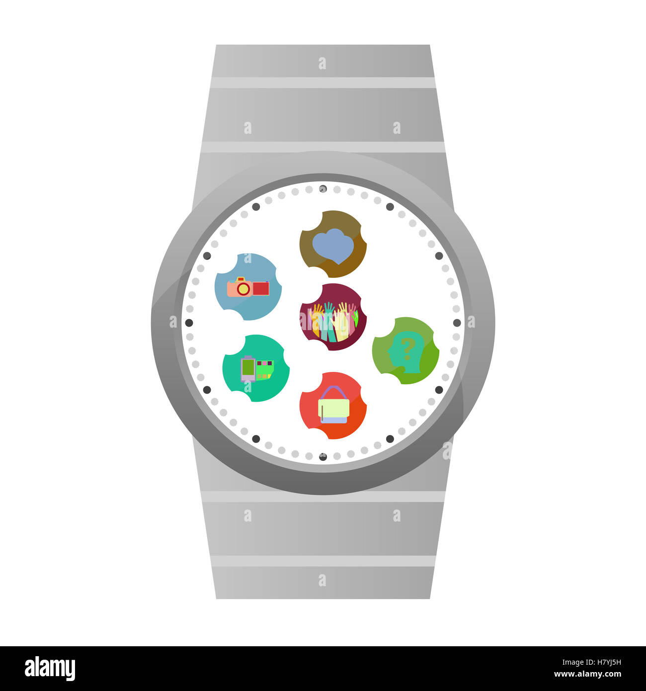Smartwatch on hand icon Cut Out Stock Images & Pictures - Alamy