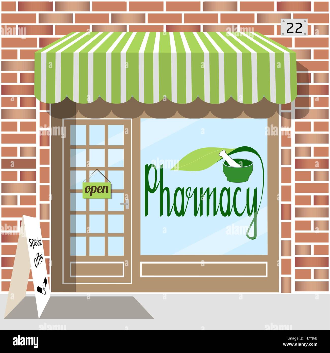 Street with pharmacy Stock Vector Images - Alamy