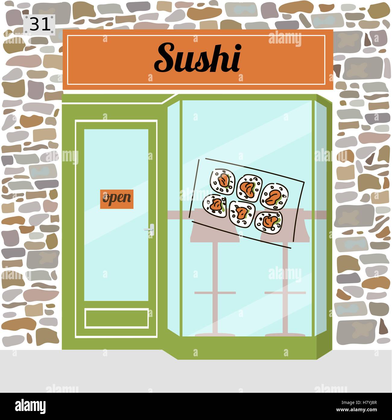 Asian store facade Stock Vector Images - Alamy