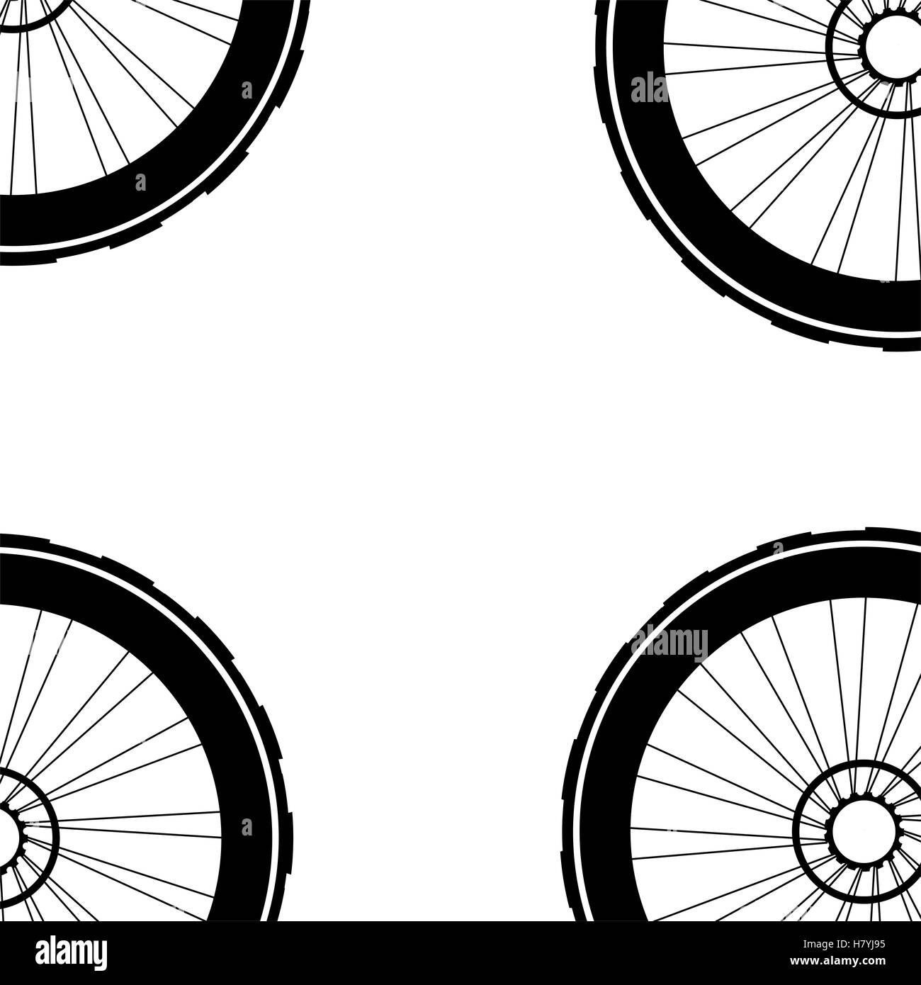 bicycle wheels pattern isolated on white background Stock Photo - Alamy