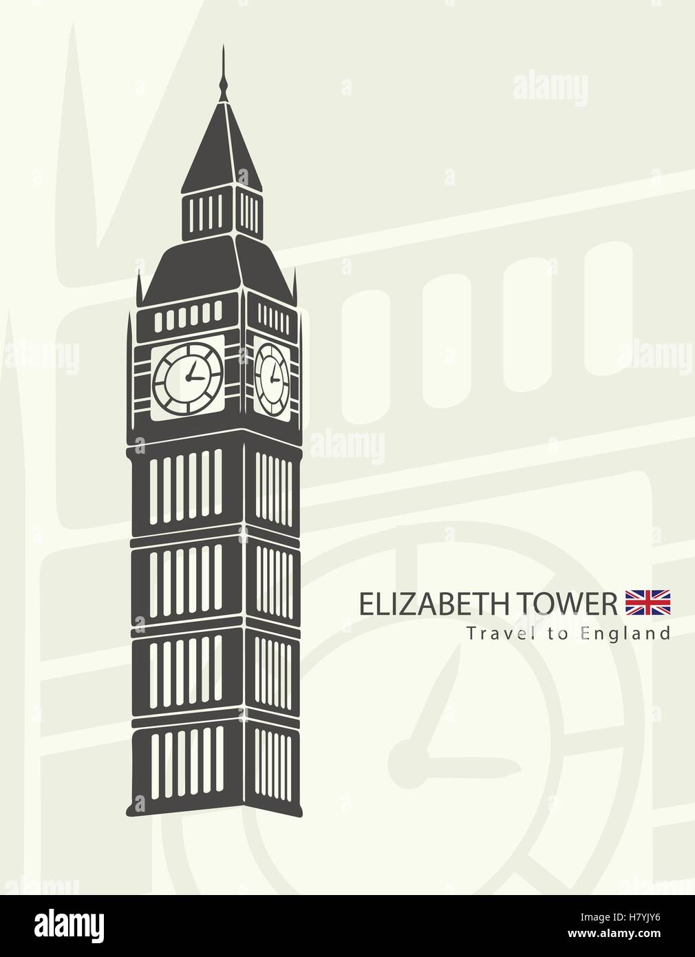 Elizabeth tower clock big Ben in London Stock Vector Image & Art - Alamy