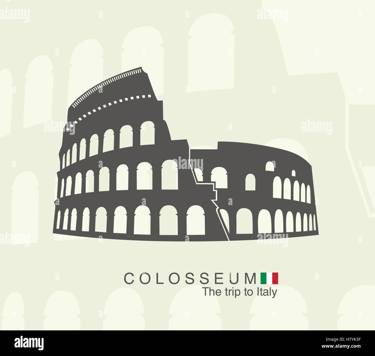 illustration of Roman Colosseum isolated on white background Stock ...