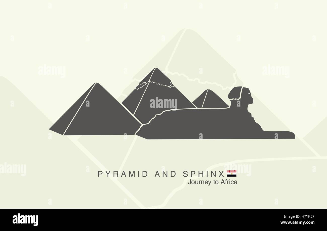 shapes of the pyramids of Giza and the Sphinx Stock Vector Image & Art ...