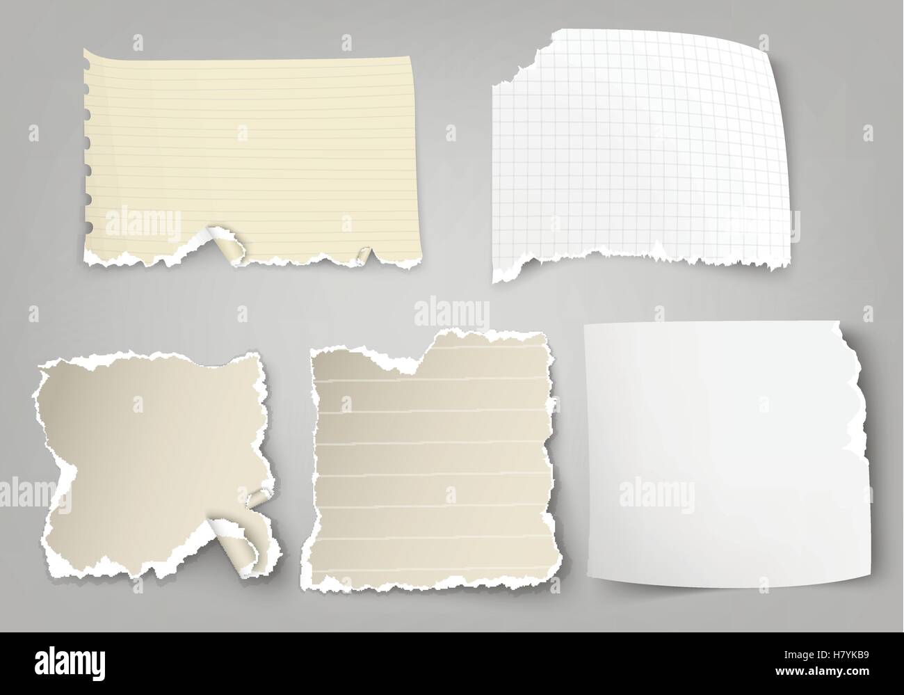 vector set of tear-off paper with ragged edges Stock Vector Image & Art ...