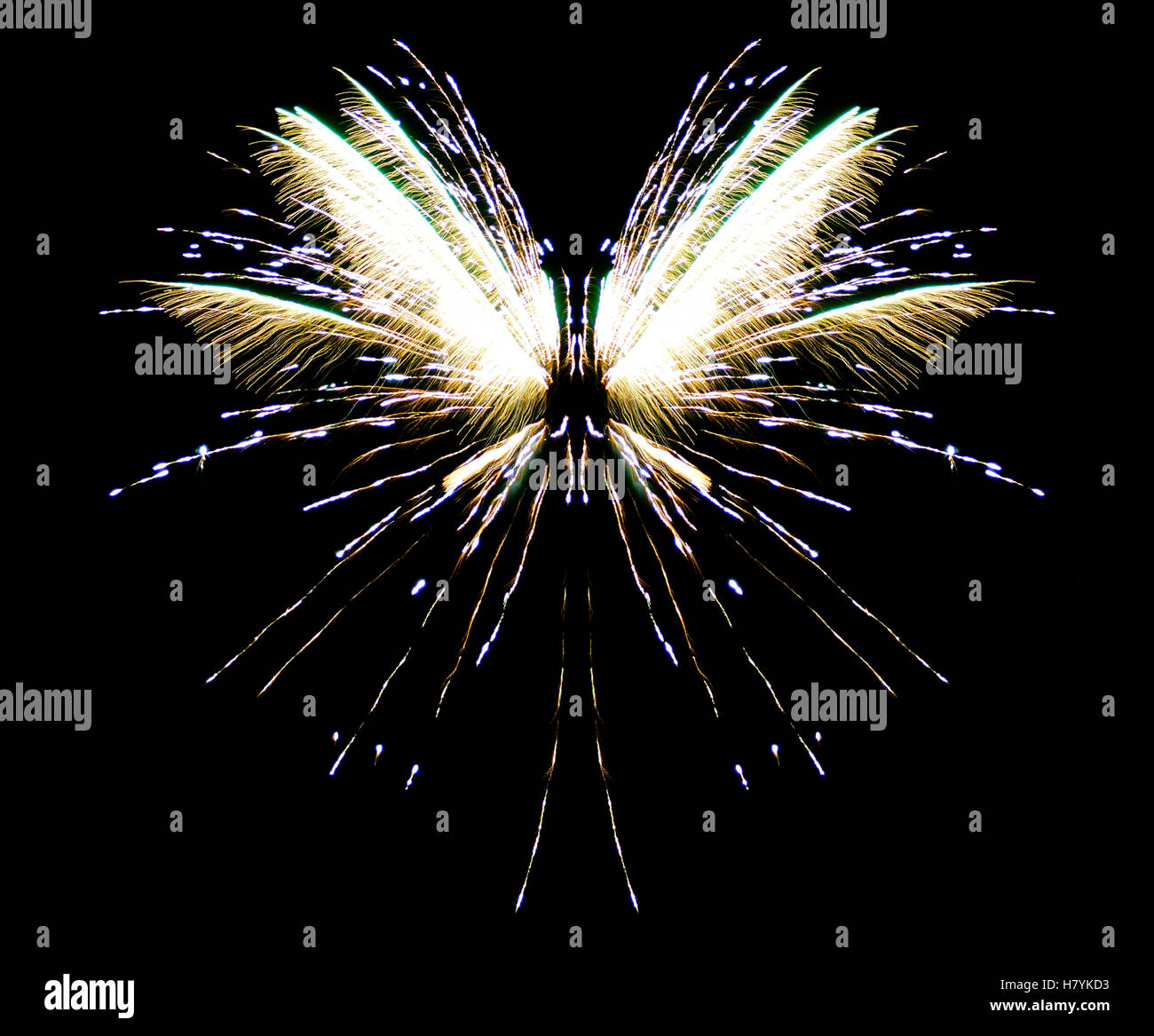 Firework Butterfly - made by reflecting an image of an exploding ...