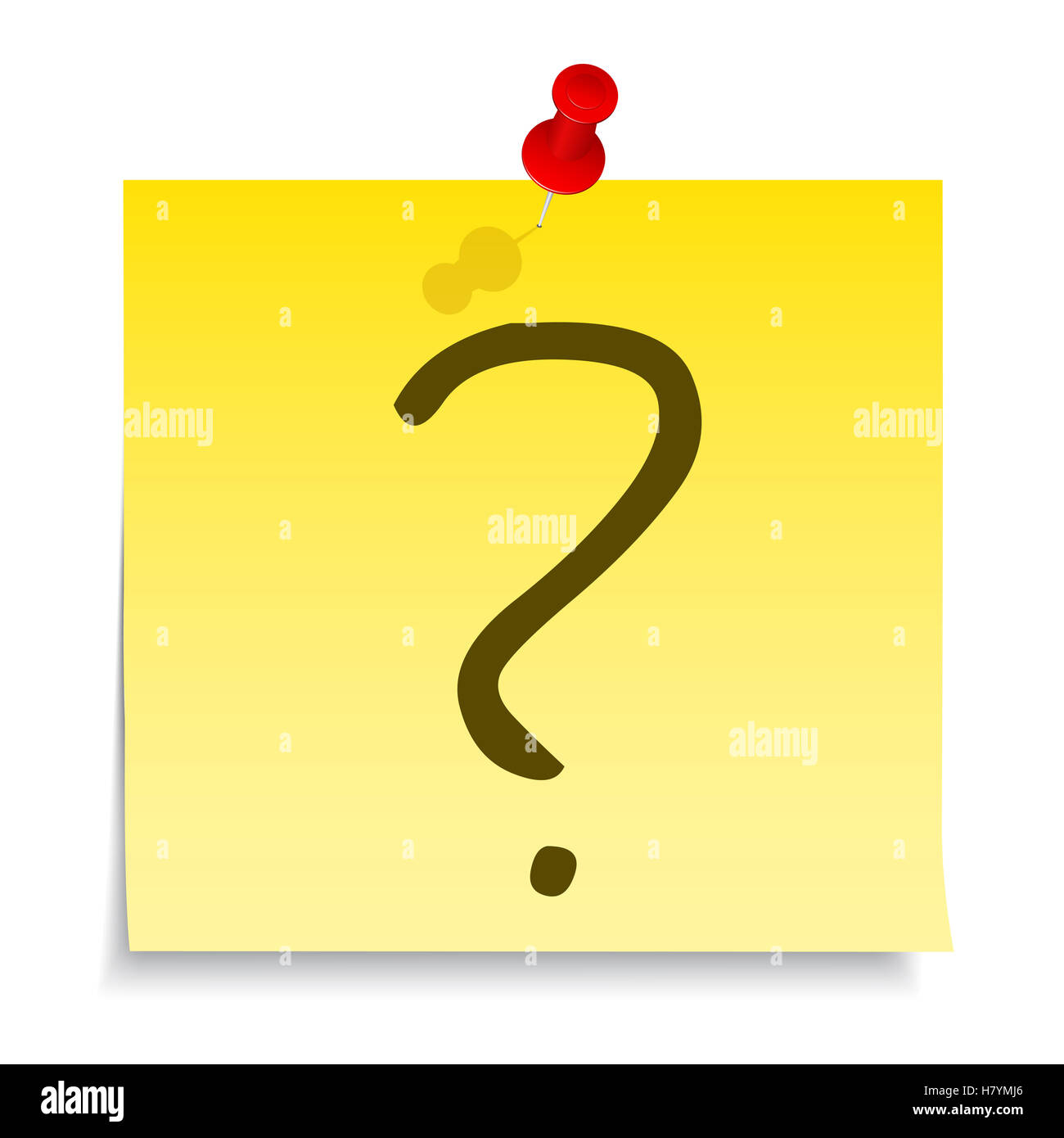 Question mark on yellow sticky note Stock Photo - Alamy
