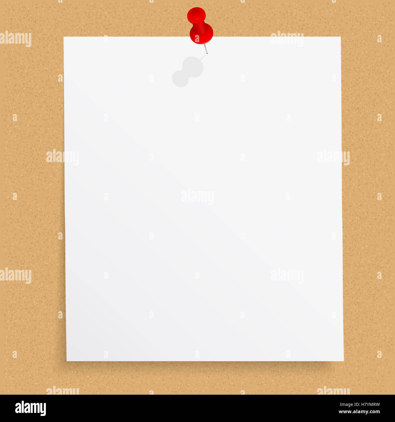 Blank paper note with push pin on bulletin board Stock Photo - Alamy