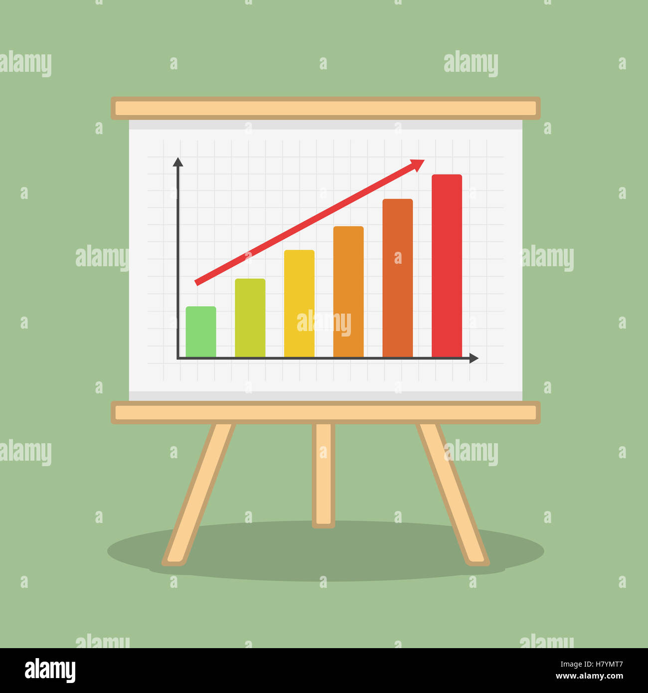 Bar graph, flat design Stock Photo - Alamy