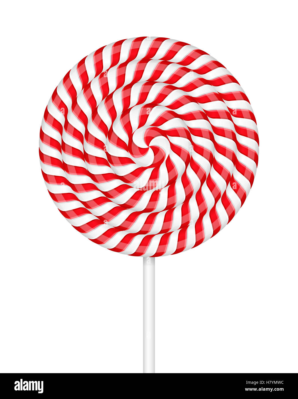 Red and white striped sweet candy, lollipop Stock Photo - Alamy