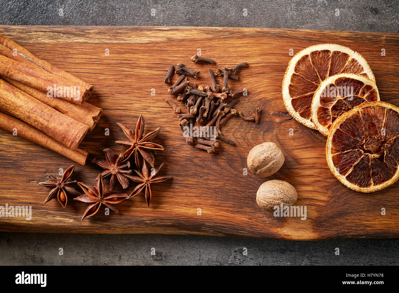 Christmas spices and ingredients for christmas cookies, top view Stock ...