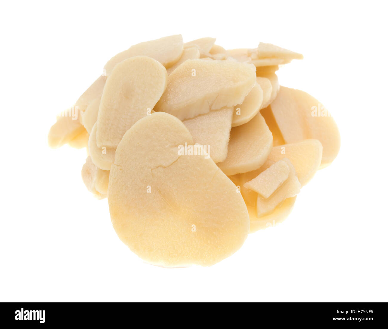 Sliced garlic isolated on a white background Stock Photo - Alamy