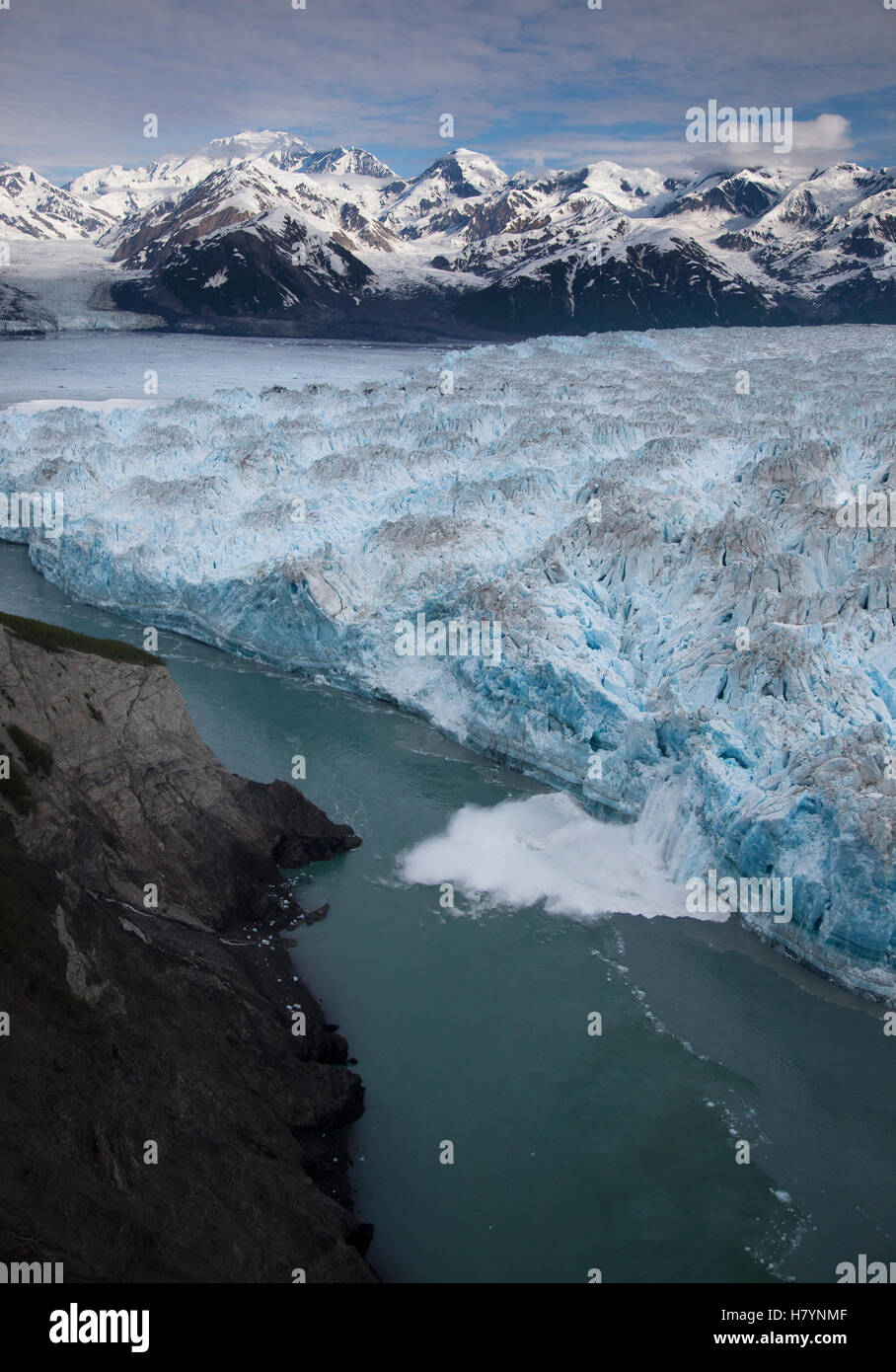 Hubbard Glacier encroaching on Gilbert Point, Wrangell-St. Elias ...