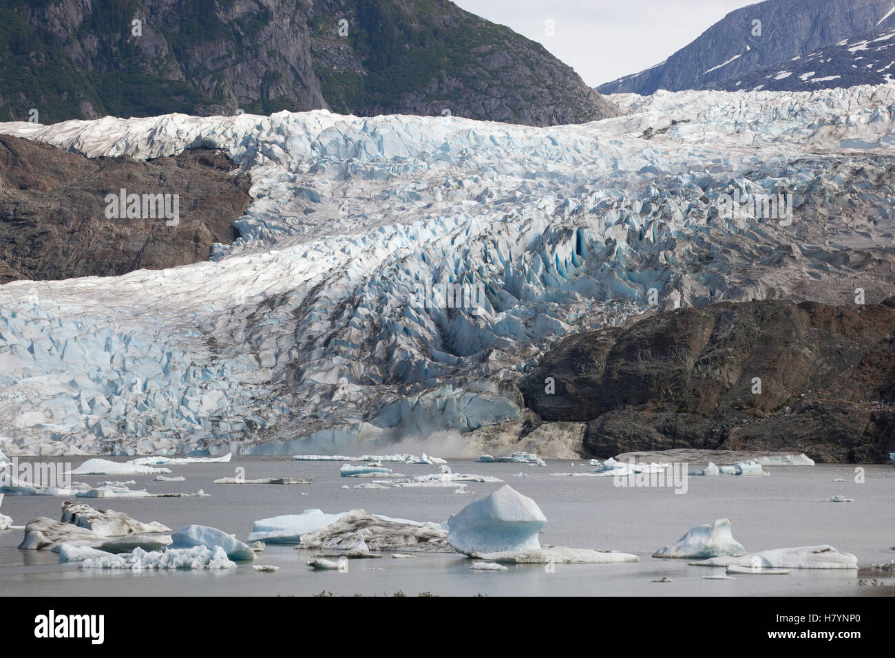 Terminal moraine and glacial lake, Mendenhall Glacier, Juneau, Alaska ...