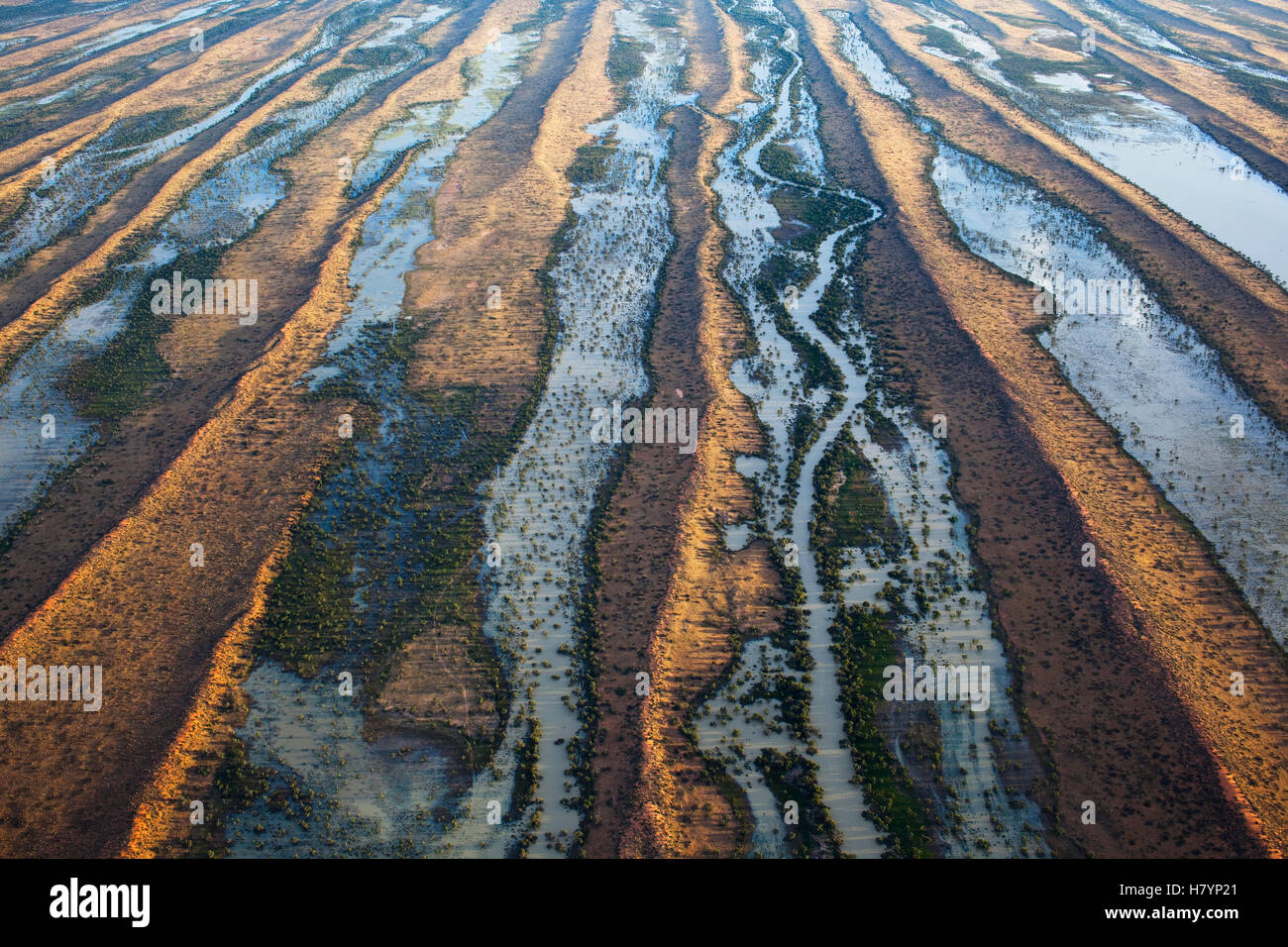 Flooded Simpson Desert after heavy rains, Queensland, Australia Stock ...