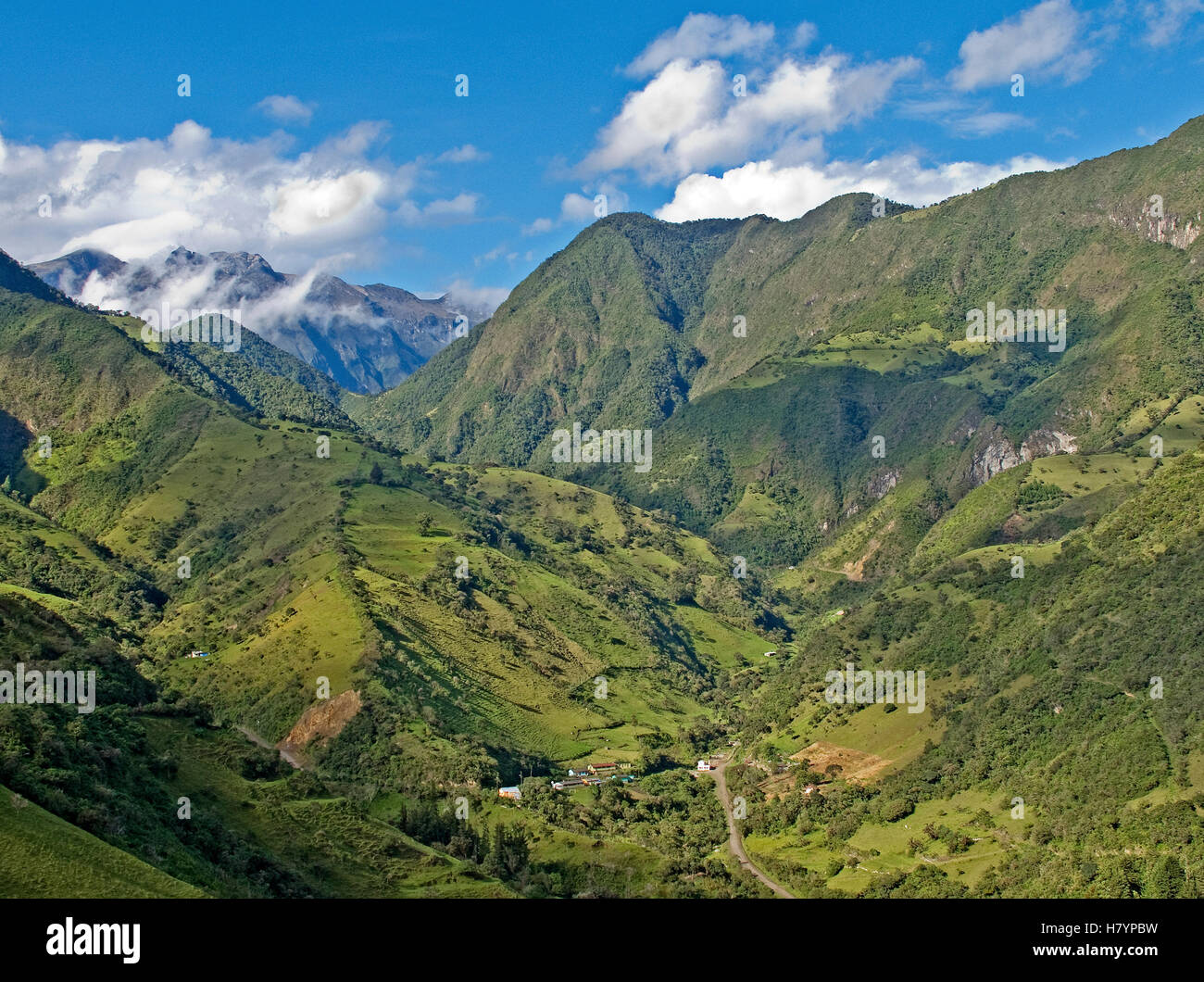 Valley and mountains in Verdecocha Ecological Reserve, western slope of ...