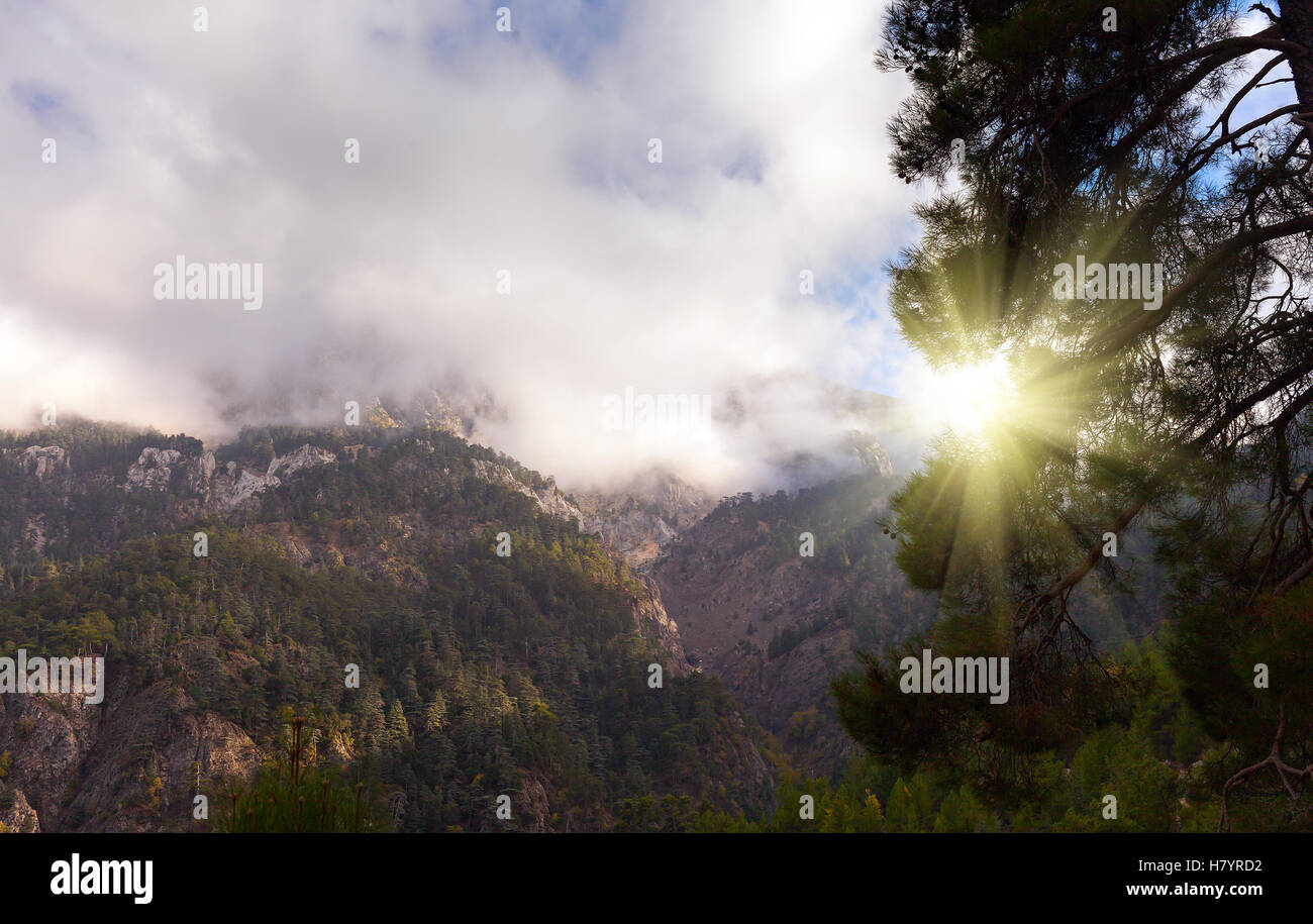 Turkish landscape with Olympos mountain Stock Photo - Alamy