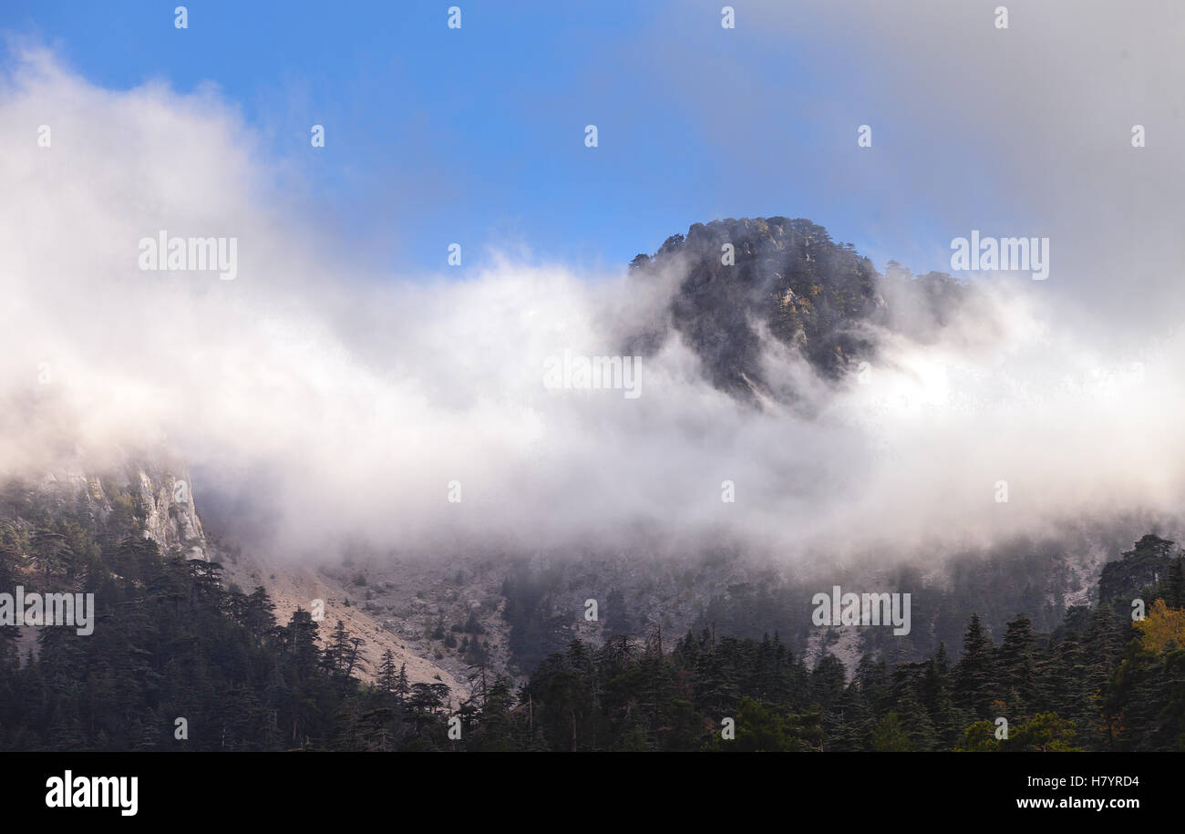 Turkish landscape with Olympos mountain Stock Photo - Alamy