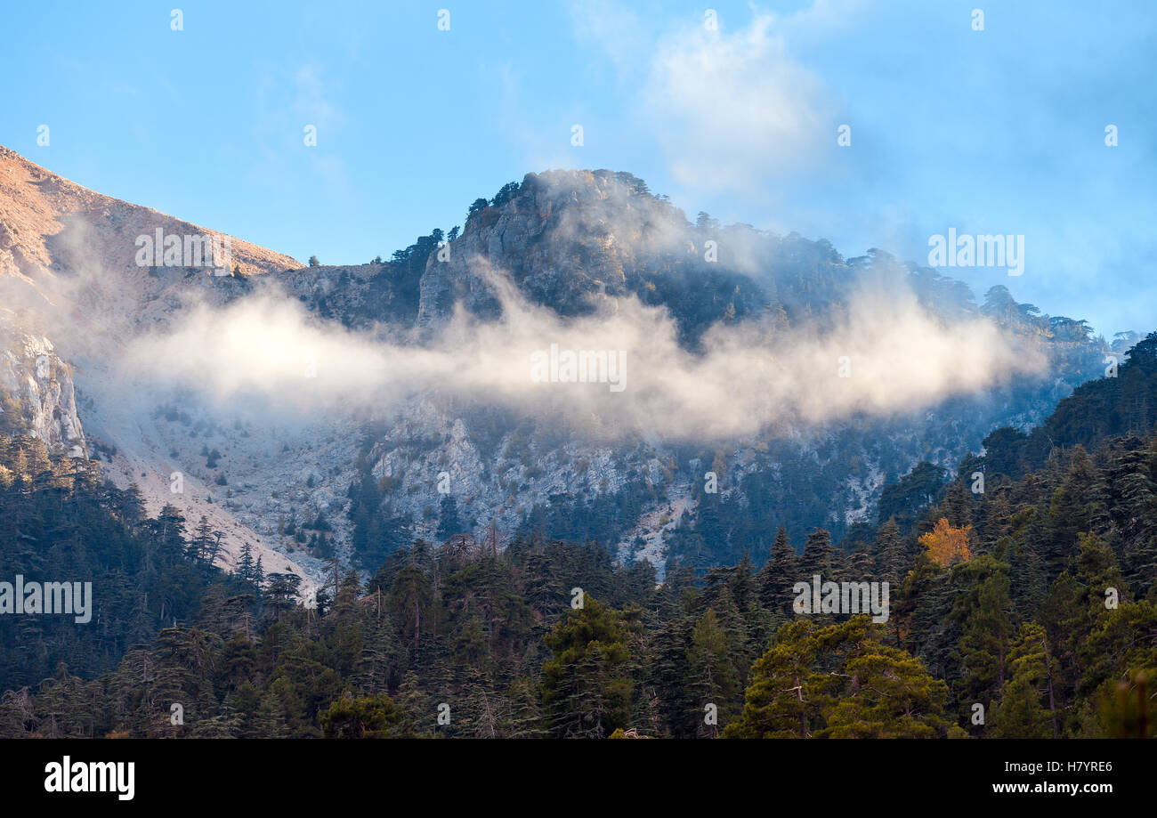 Turkish landscape with Olympos mountain Stock Photo - Alamy