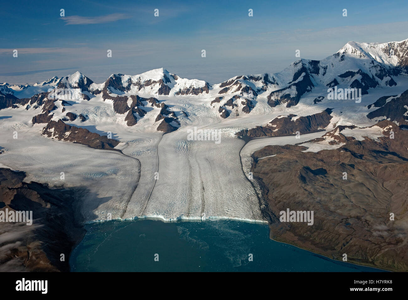 Nordenskjold Glacier with Allardyce Range showing medial moraine and ...