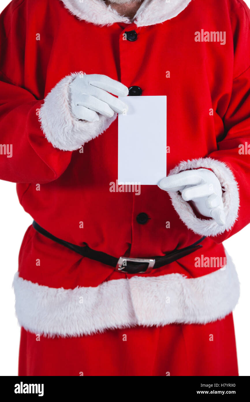 Mid section of santa claus holding blank placard Stock Photo - Alamy