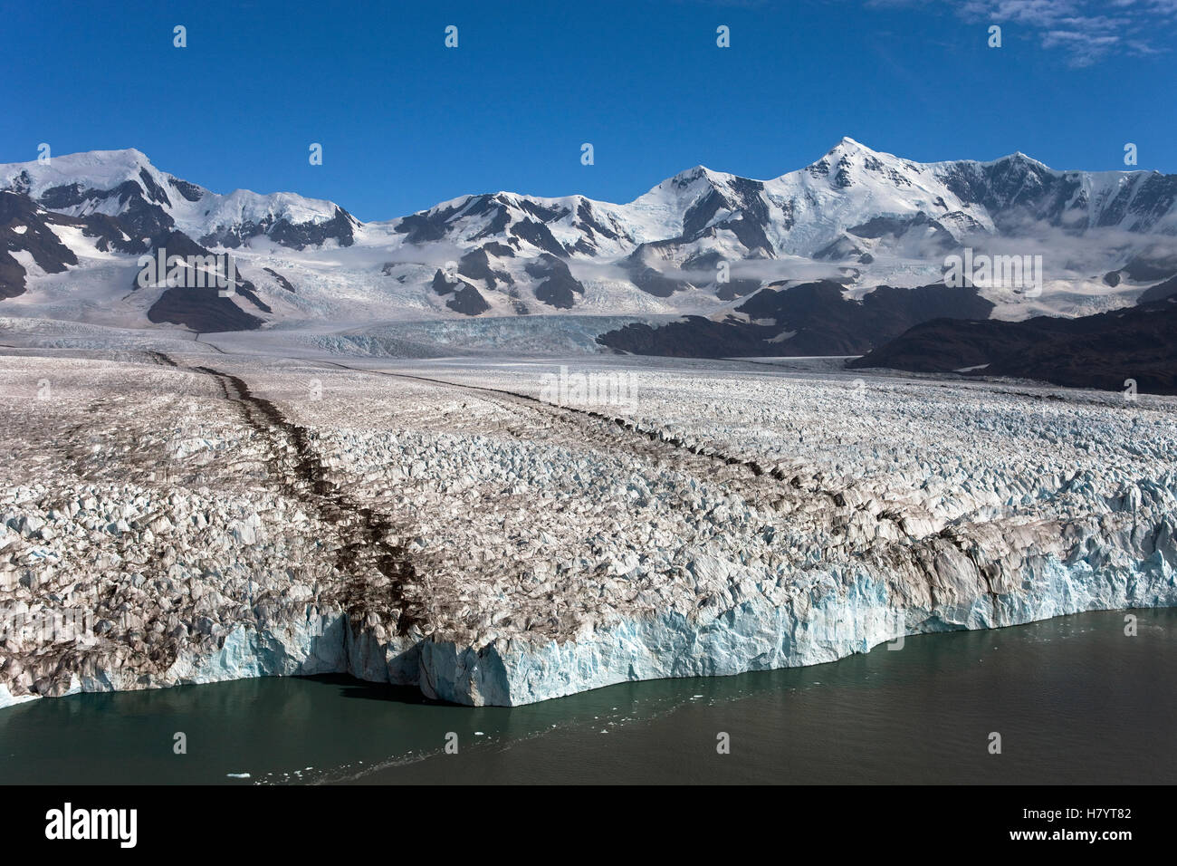 Terminal moraine of Nordenskjold Glacier and Allardyce Range, South ...
