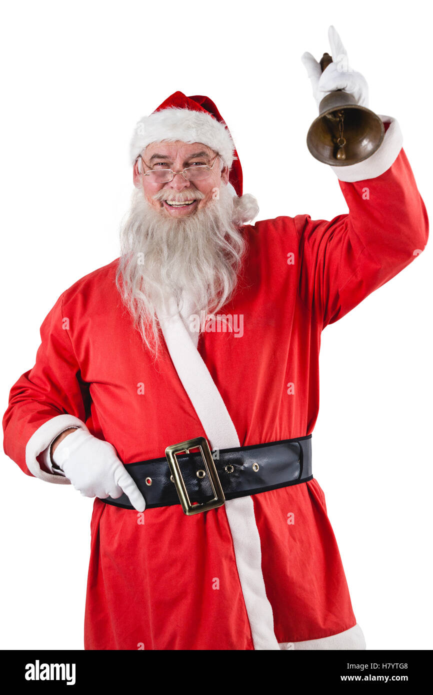 Santa claus ringing a bell Stock Photo - Alamy