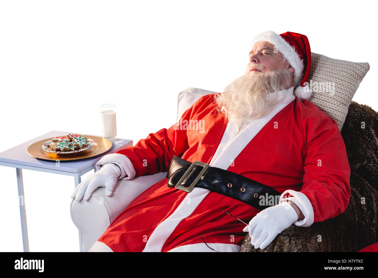 Santa claus relaxing on sofa Stock Photo - Alamy