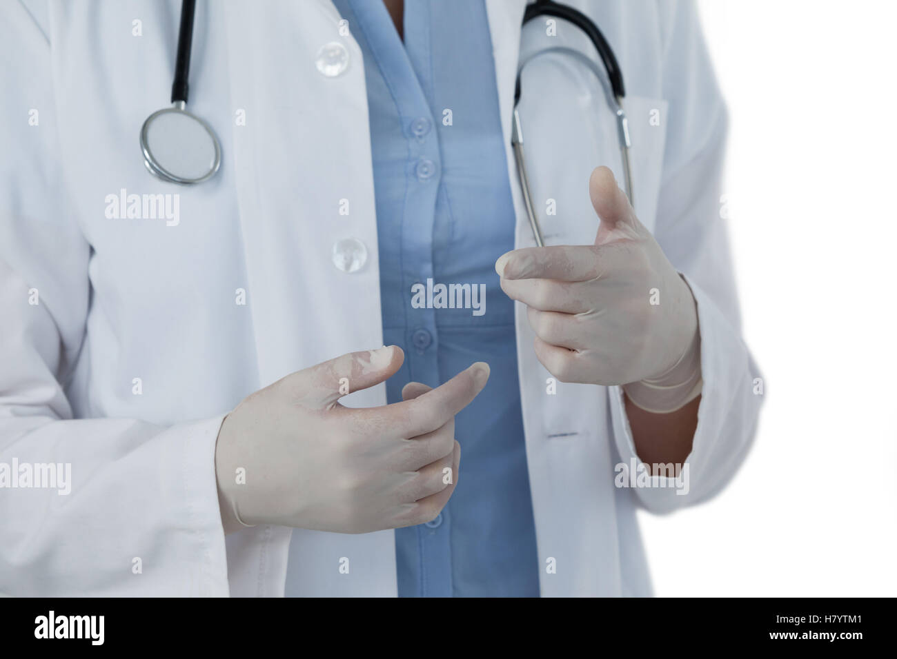 Mid-section of female doctor using digital screen Stock Photo - Alamy