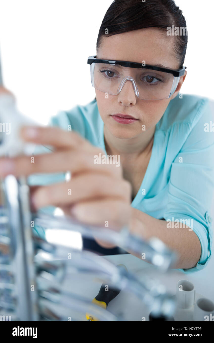 Female computer engineer repairing computer motherboard Stock Photo - Alamy