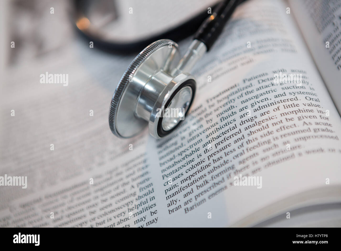 Stethoscope on open book Stock Photo - Alamy