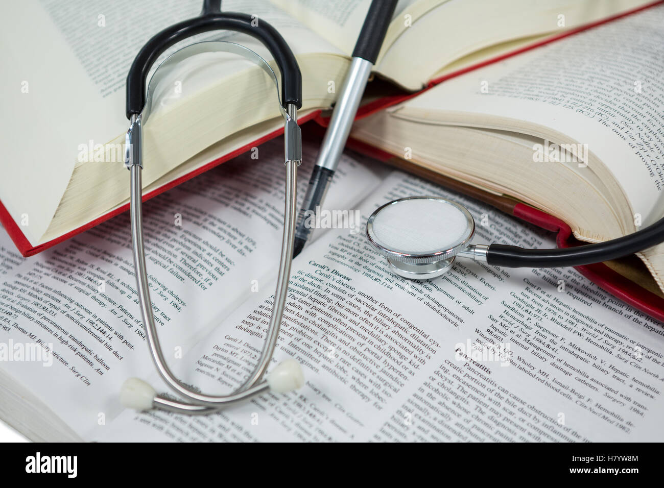 Stethoscope on open book Stock Photo - Alamy