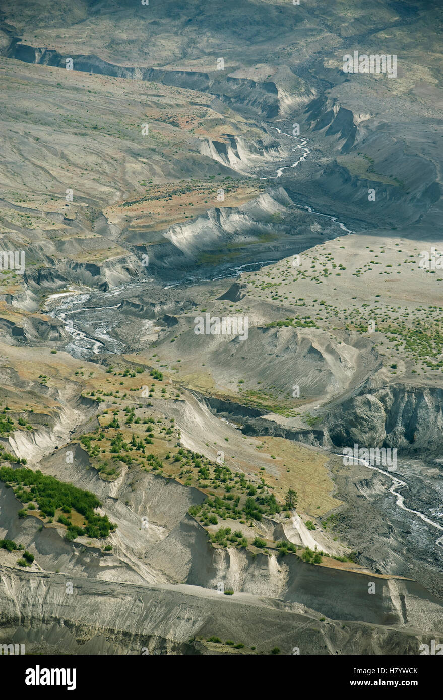 Erosion through ash deposits from eruption, Mount St Helens Volcanic ...
