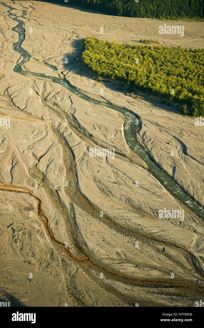 Toutle River cuts through sediments of eruption, Mount St Helens ...