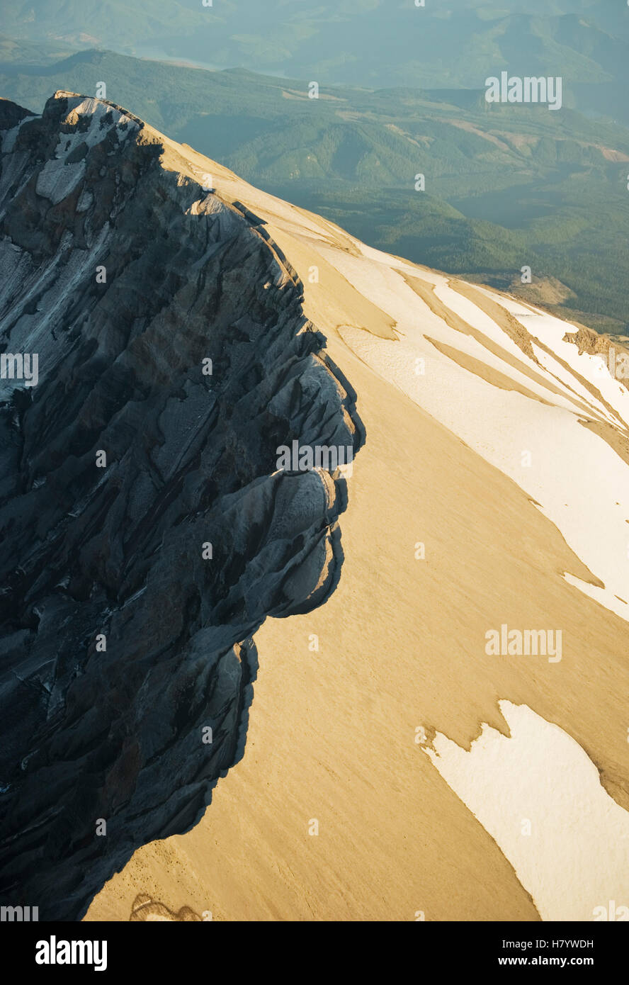 Aerial view of crater rim on south slope of Mount St Helens, Mount St ...