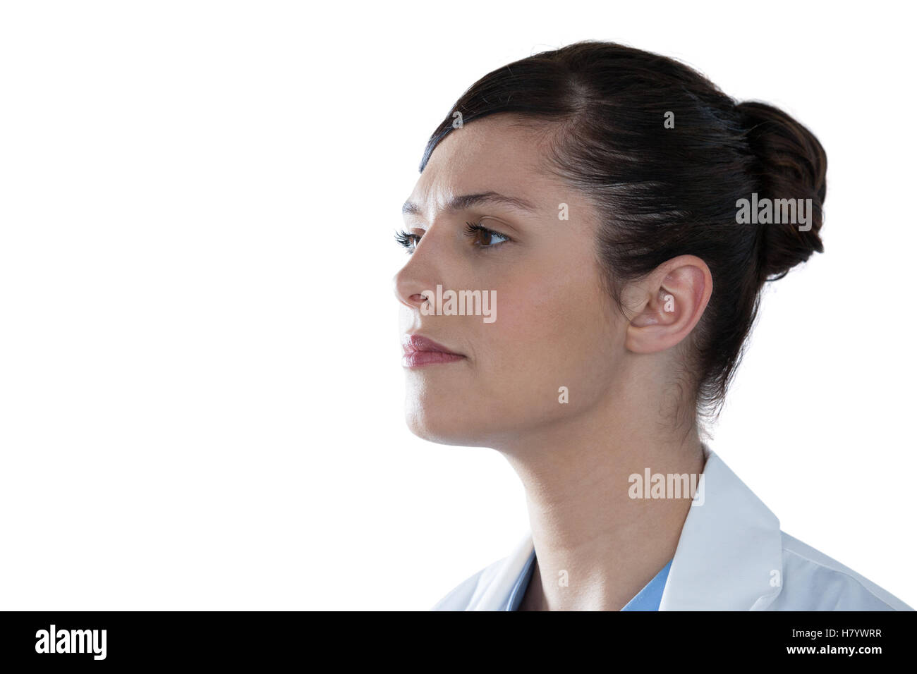 Close-up of thoughtful female scientist looking away Stock Photo - Alamy