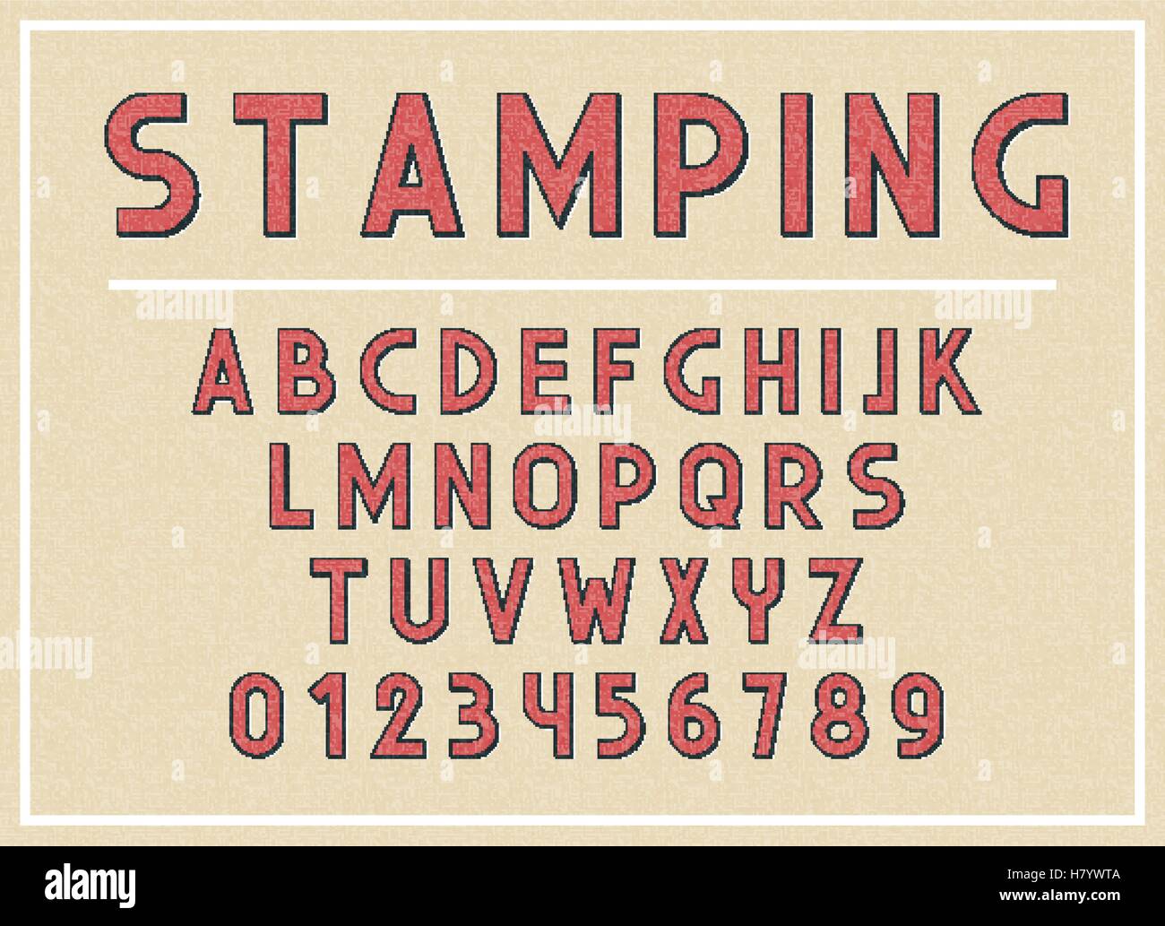 Font and abc letters print typography vector Illustration. Retro type ...