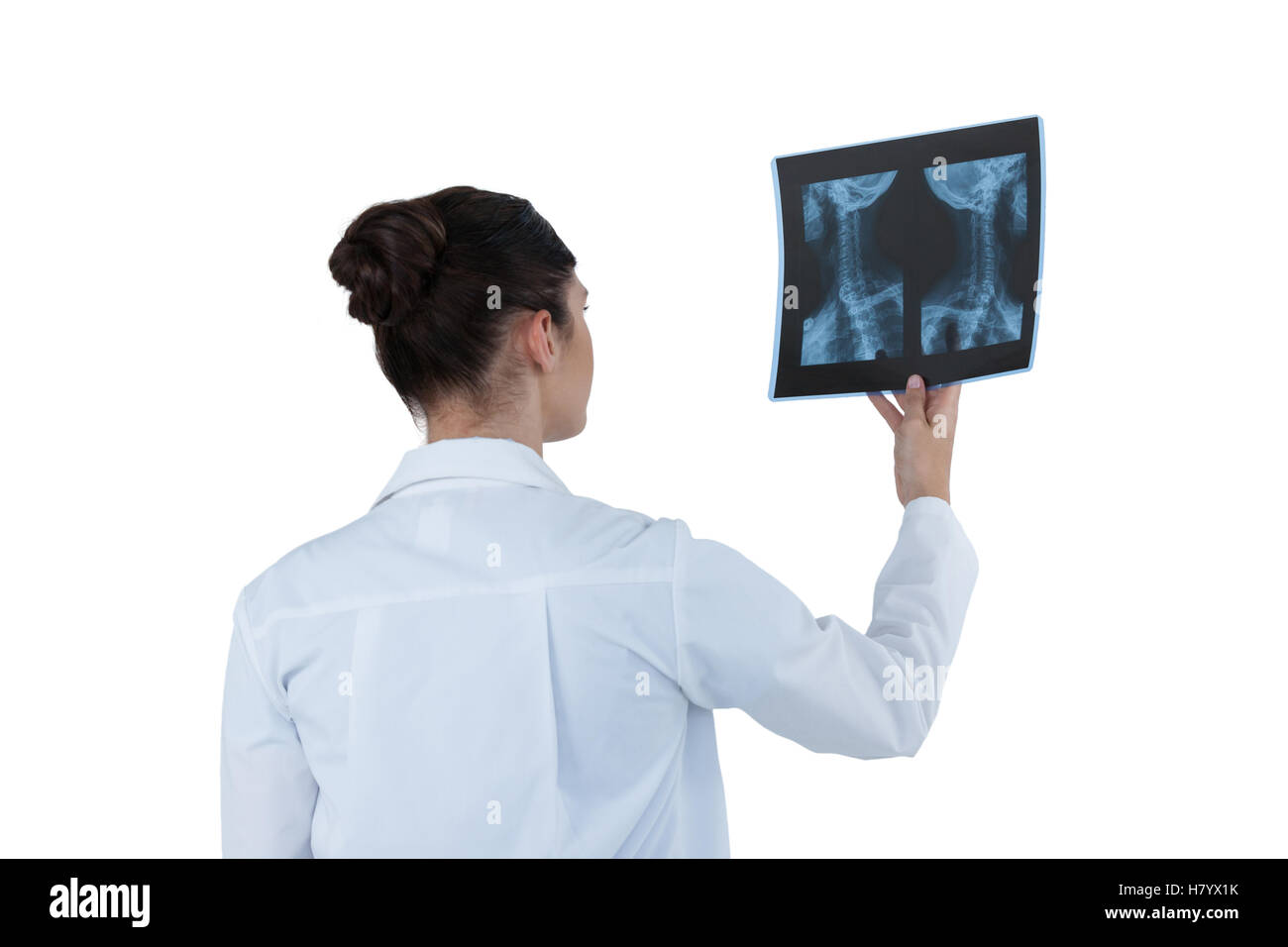 Female doctor checking x-ray report Stock Photo - Alamy