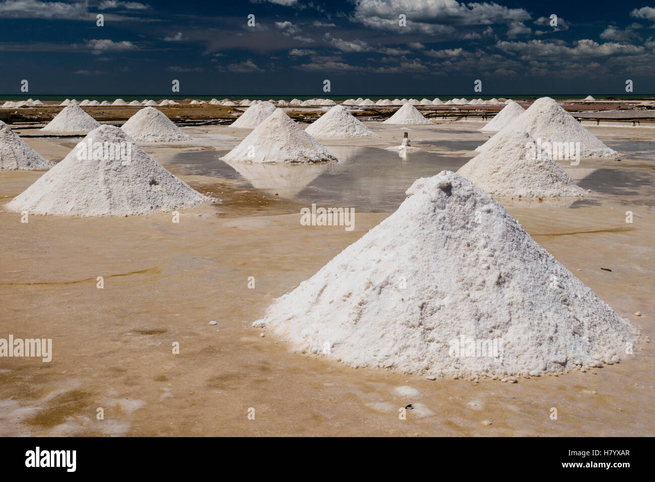 Salt in Las Salinas, Manaure Balcón del Cesar, La Guajira, Colombia ...