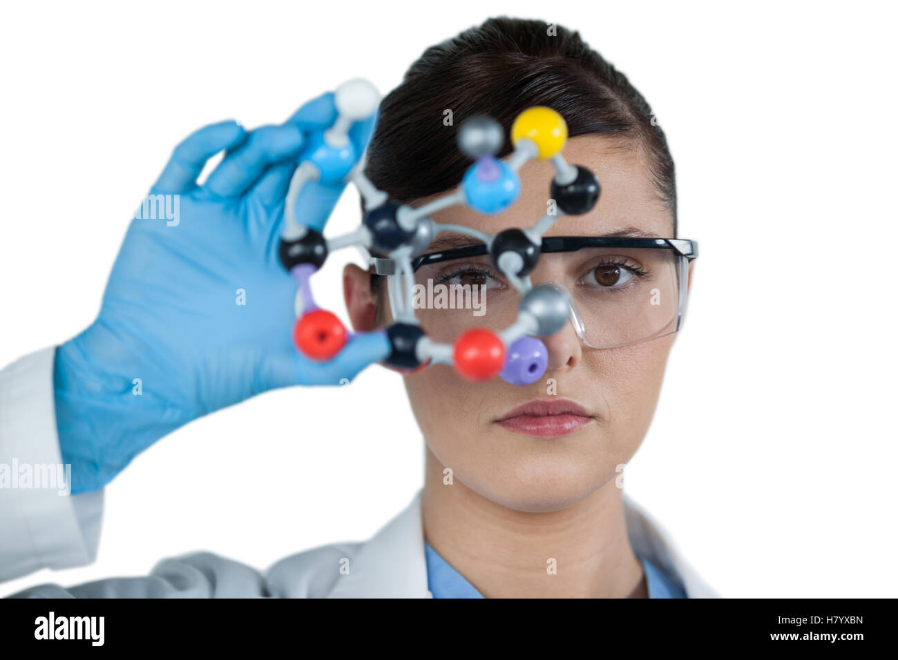 Portrait of female scientist holding molecular model Stock Photo - Alamy