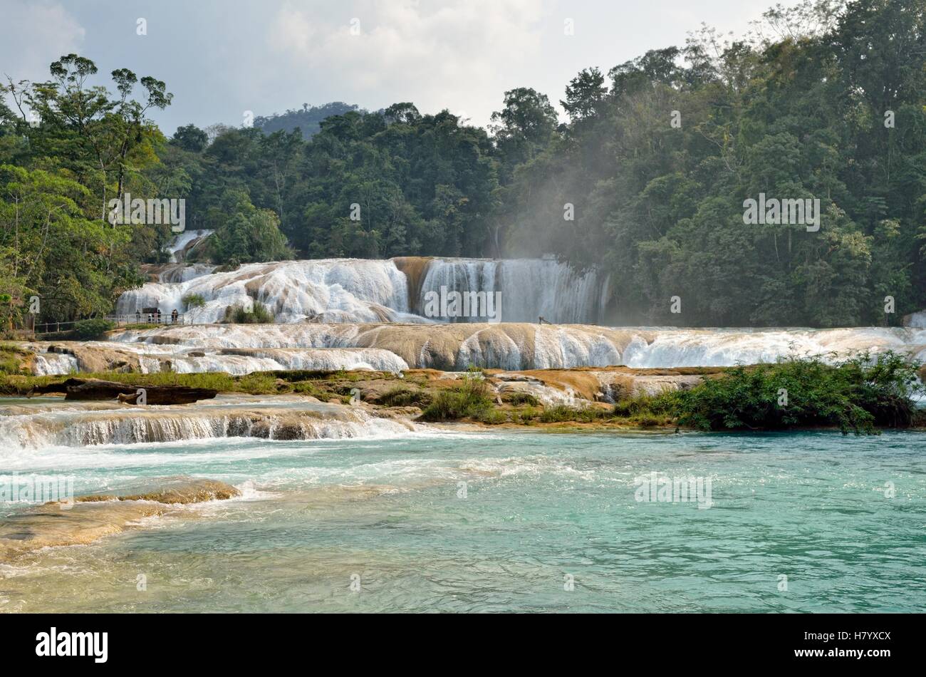 Cataratas de Agua Azul, blue water waterfalls, Rio Yax, Palenque ...